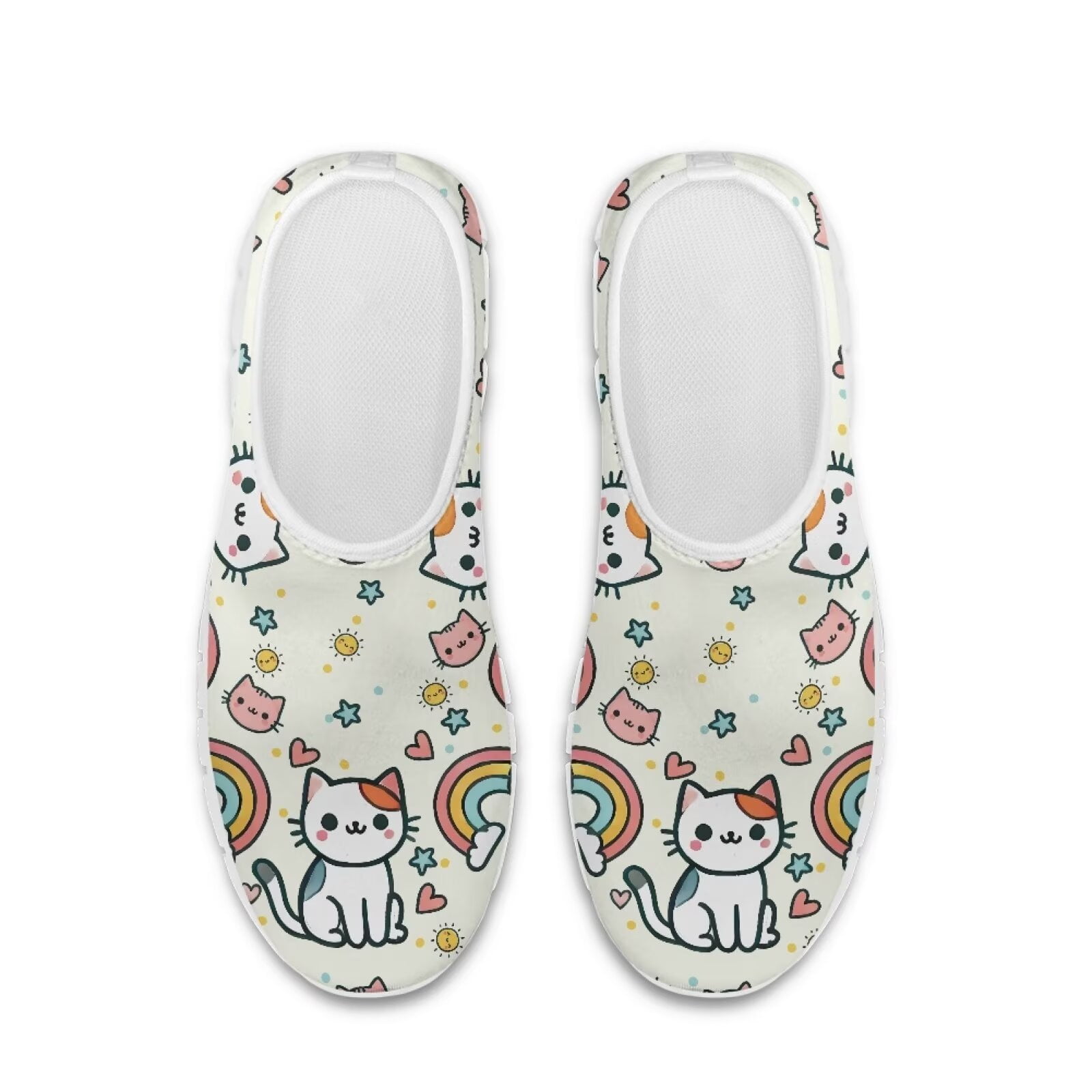 Whosucclay Cartoon Cat Sneakers for Women Soft Polyester and EVA Sold ...