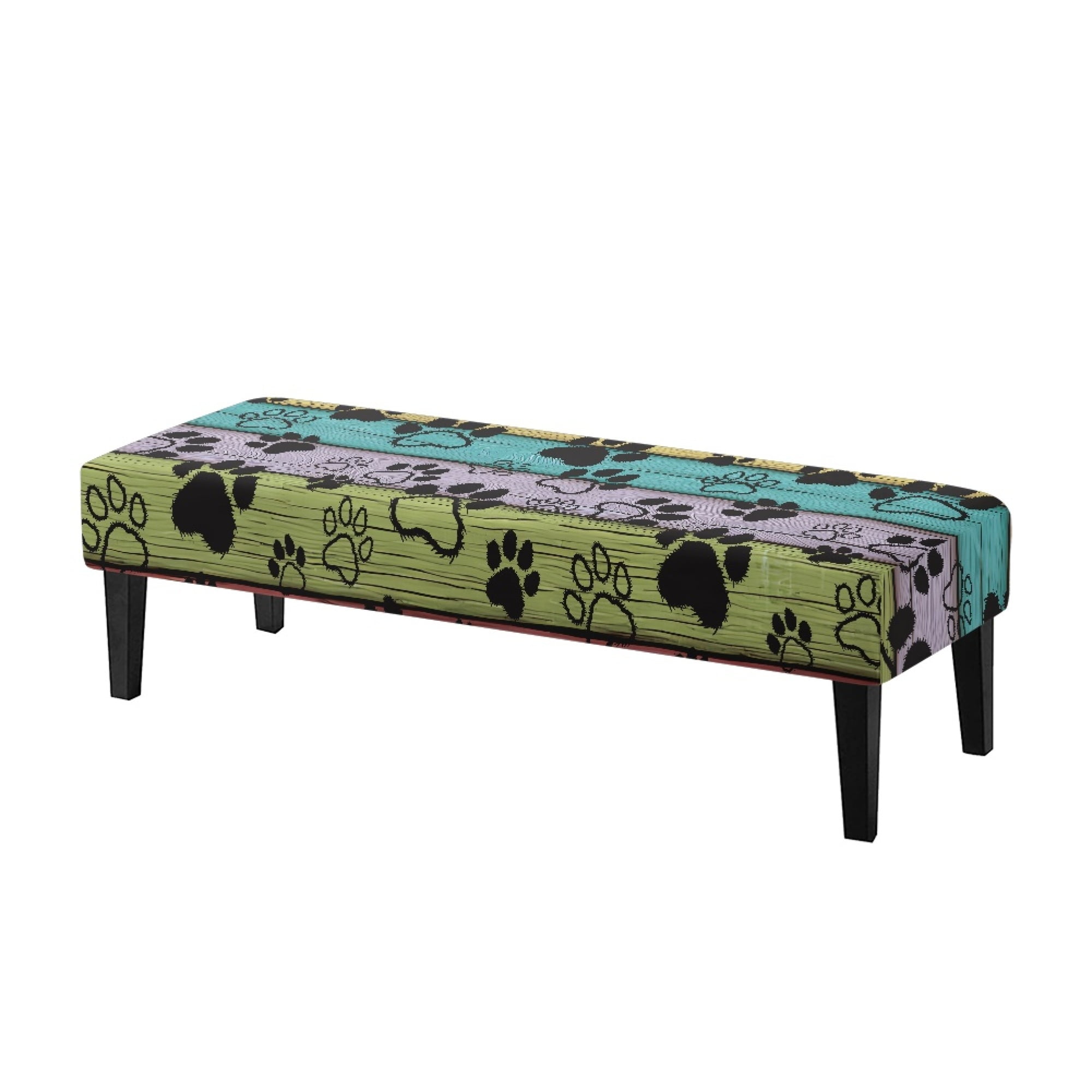 Whosucclay Colorful Dog Paw Print Dining Room Bench Covers Waterproof ...