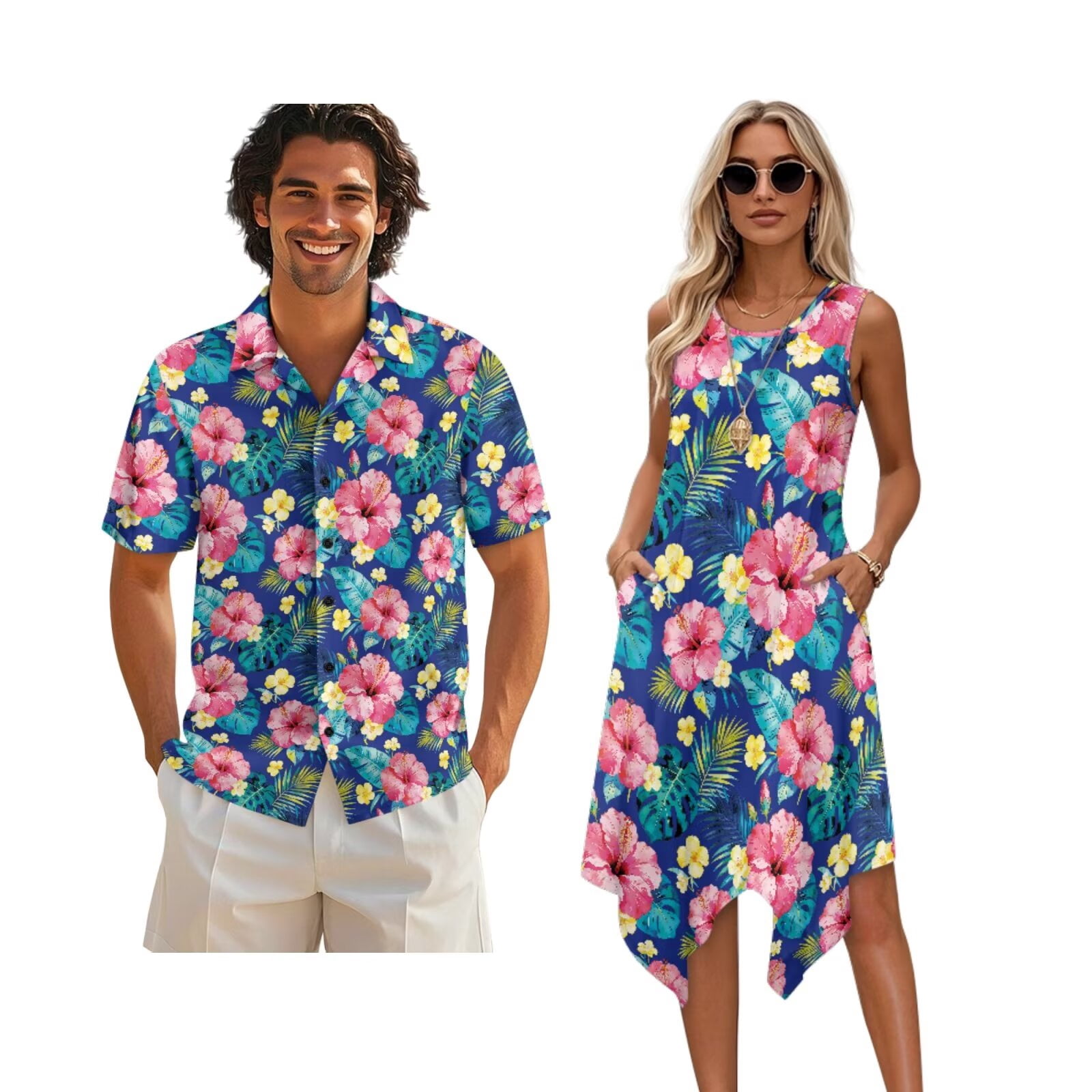 Whosucclay Hibiscus Plumeria Monstera Palm Leaves Print Matchable ...