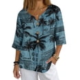 Whosucclay Lightweight Imitation Linen-Like Blouse for Summer Vacation ...