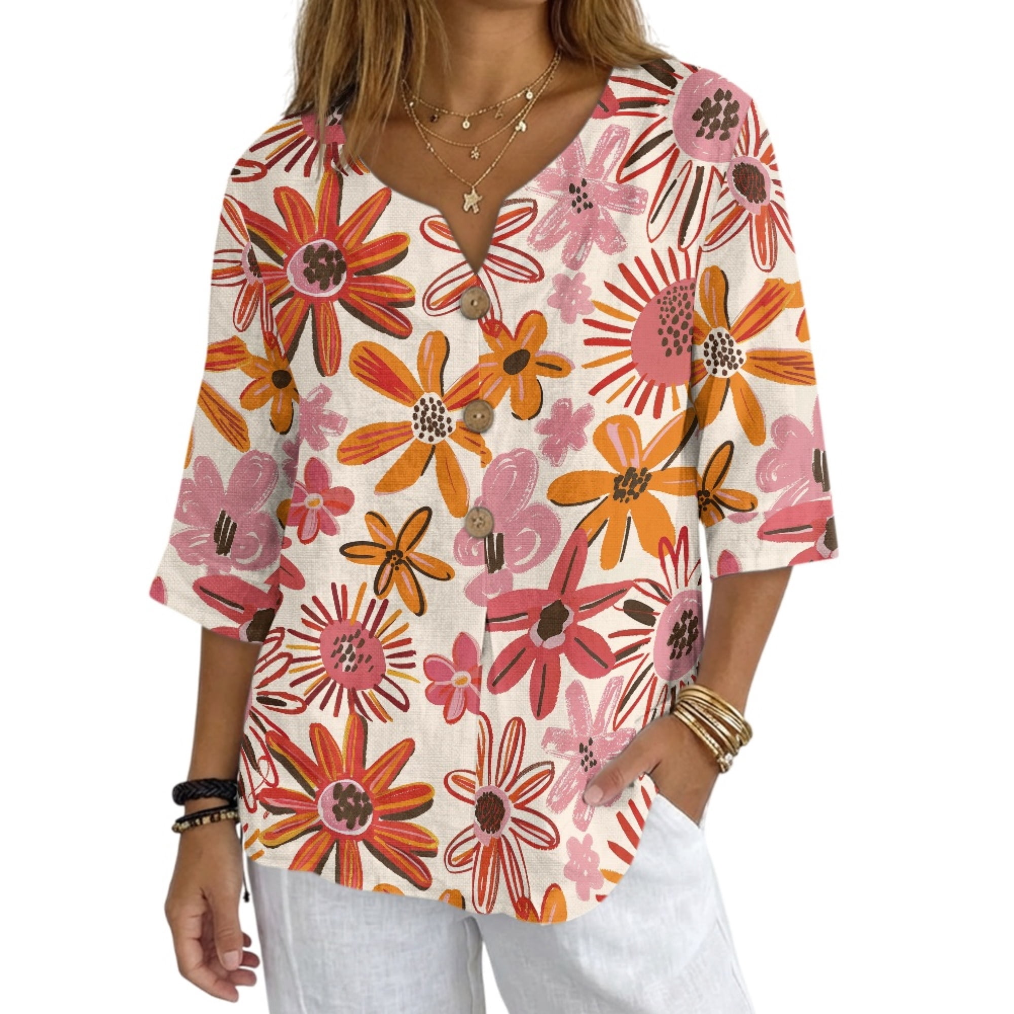 Whosucclay Loose Fit Women's Top for Spring Daily Wear, Small Floral ...
