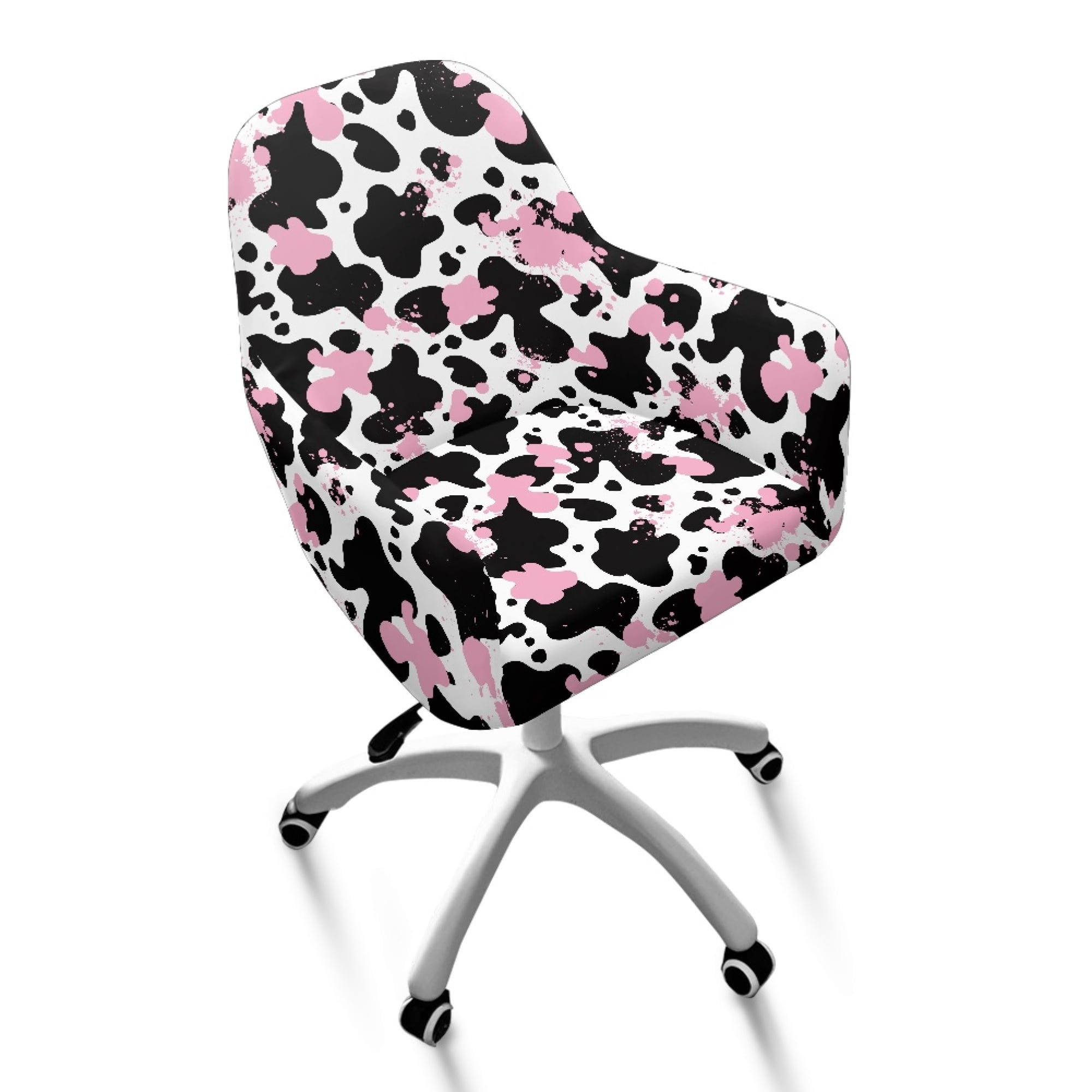 Whosucclay Pink Cow Paint Splatter Print Swivel Armchair Accent Dining ...