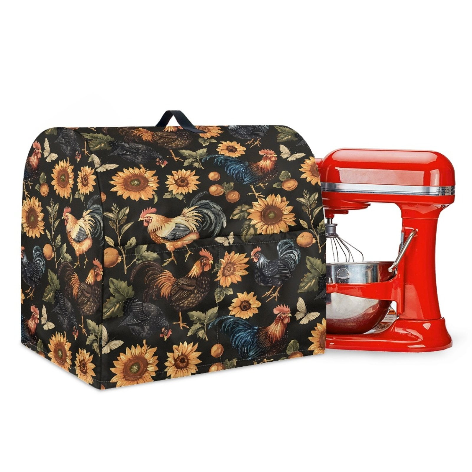 Whosucclay Rooster Chicken Sunflower Butterfly Print Stand Mixer Cover ...