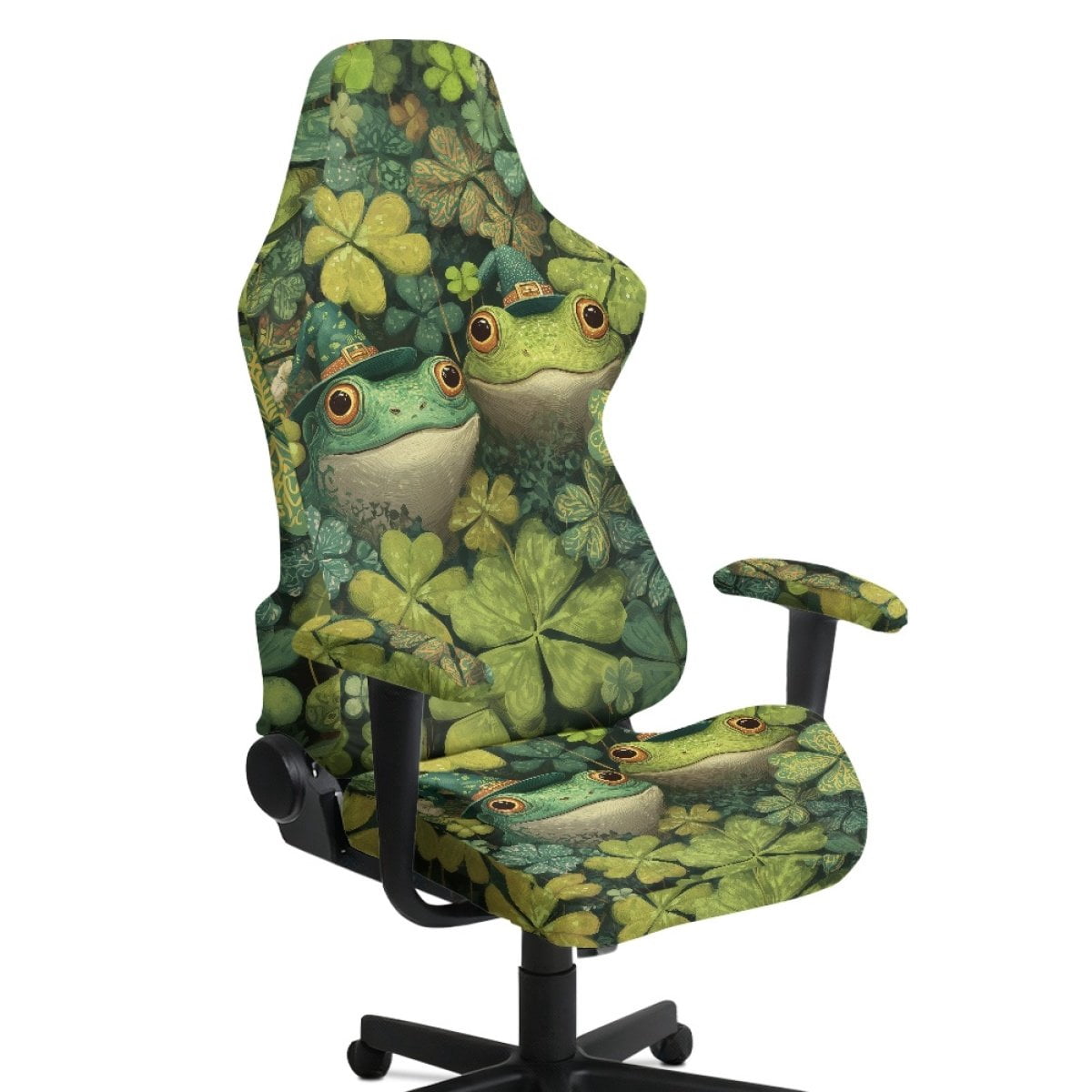 Whosucclay Shamrock Frog Print Gaming Chair Slipcovers, Stretchable ...