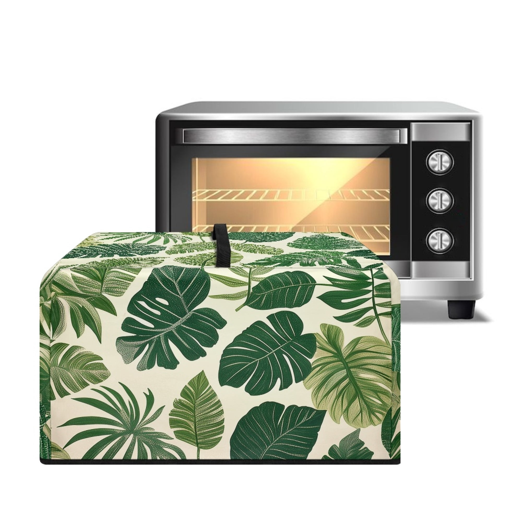 Whosucclay Tropical Palm Leaf Print Microwave Dust Cover & Appliance ...