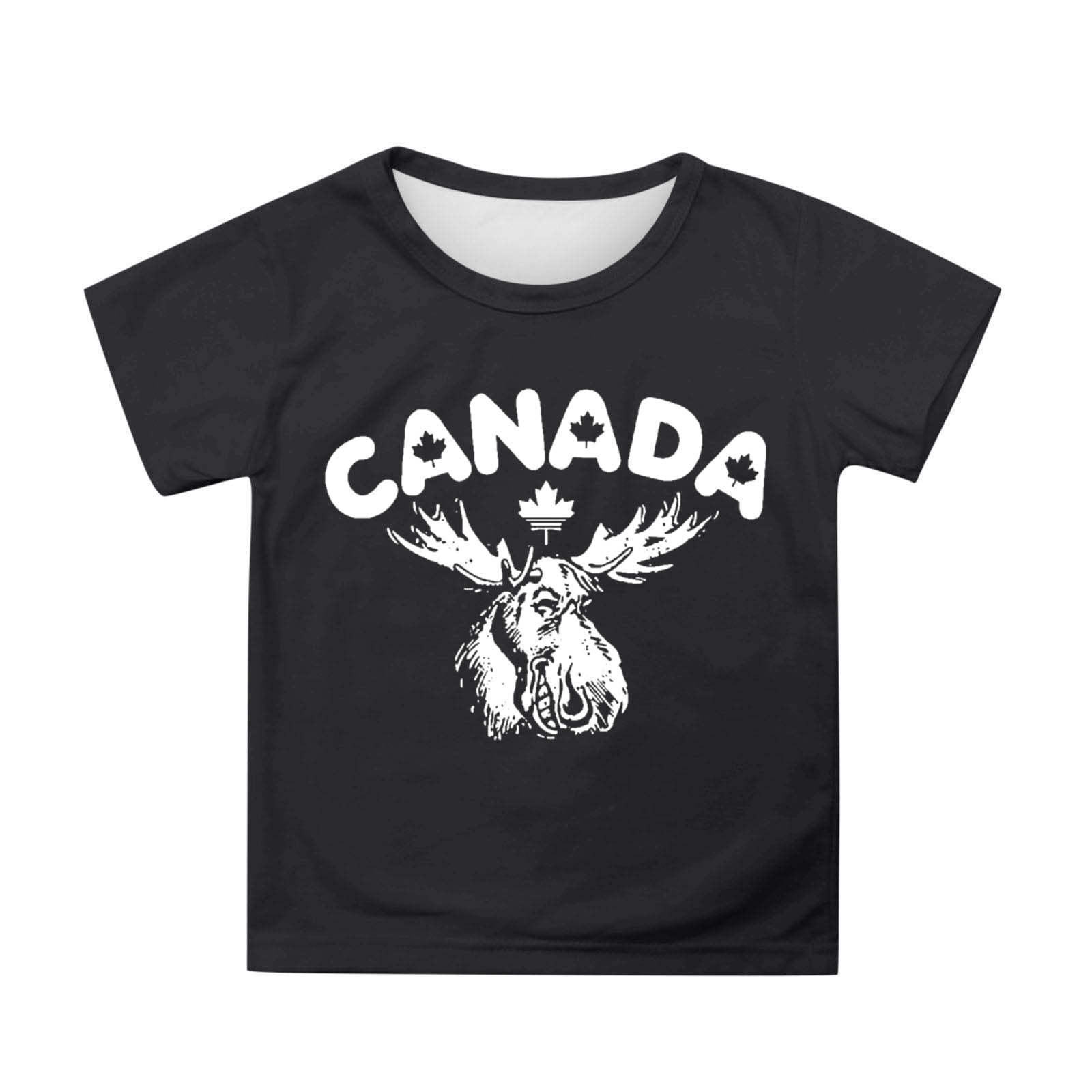 WhouRiu Big Girls' T Shirts Canada Day Prints Short Sleeve Tee Clothes ...