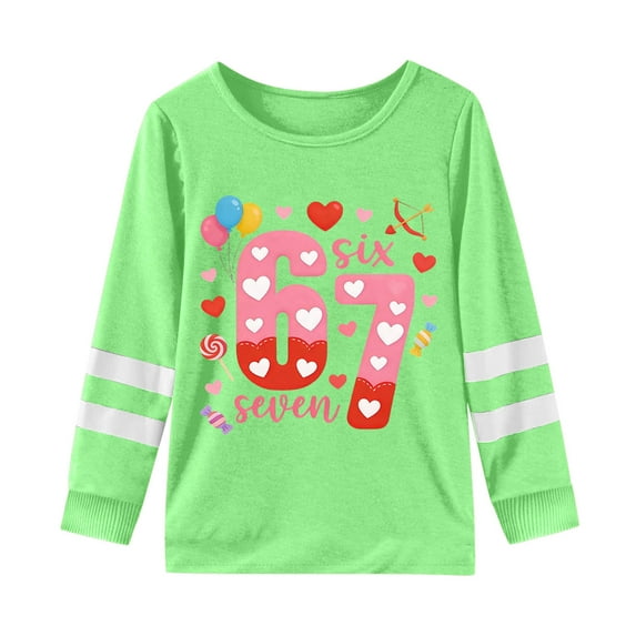 WhouRiu Big Girls' Tshirt Sweet Valentine's Day 67 Graphic Active Long ...
