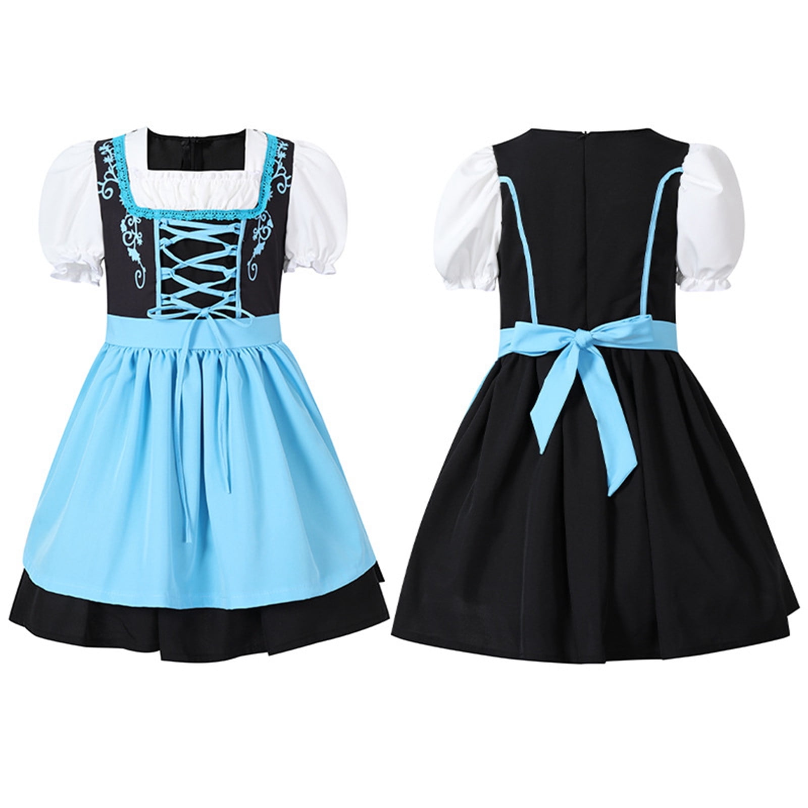 WhouRiu Girl Oktoberfest Puff Sleeve Dress Holiday Summer Role Play ...