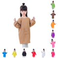 WhouRiu Girls Casual Long Sleeve Painting Apron Solid Color Cute Art ...
