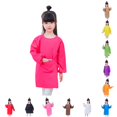 WhouRiu Girls Casual Long Sleeve Painting Apron Solid Color Cute Art ...