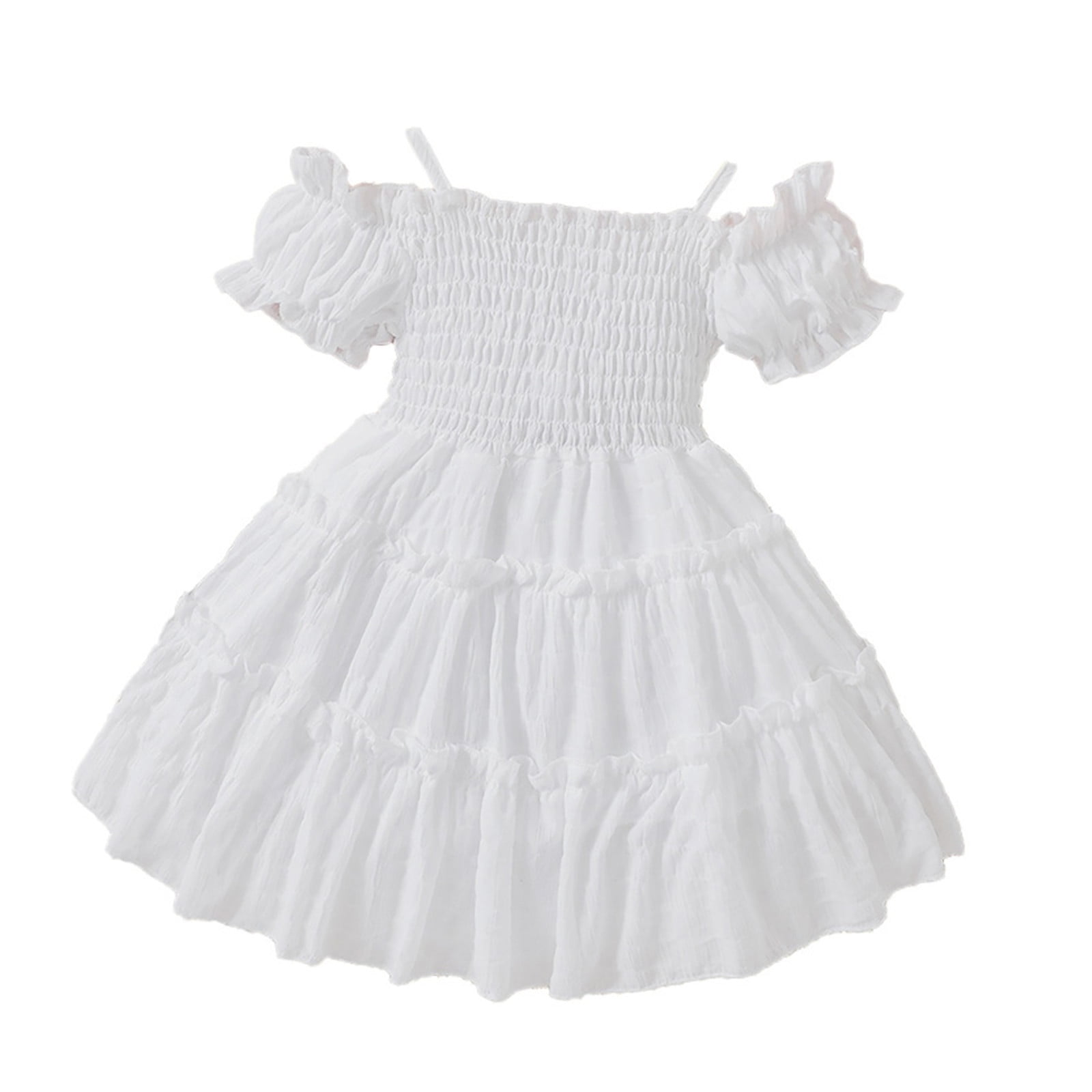 WhouRiu Girls Half sleeve Floral Lace Tulle Wedding Gown Princess Party ...