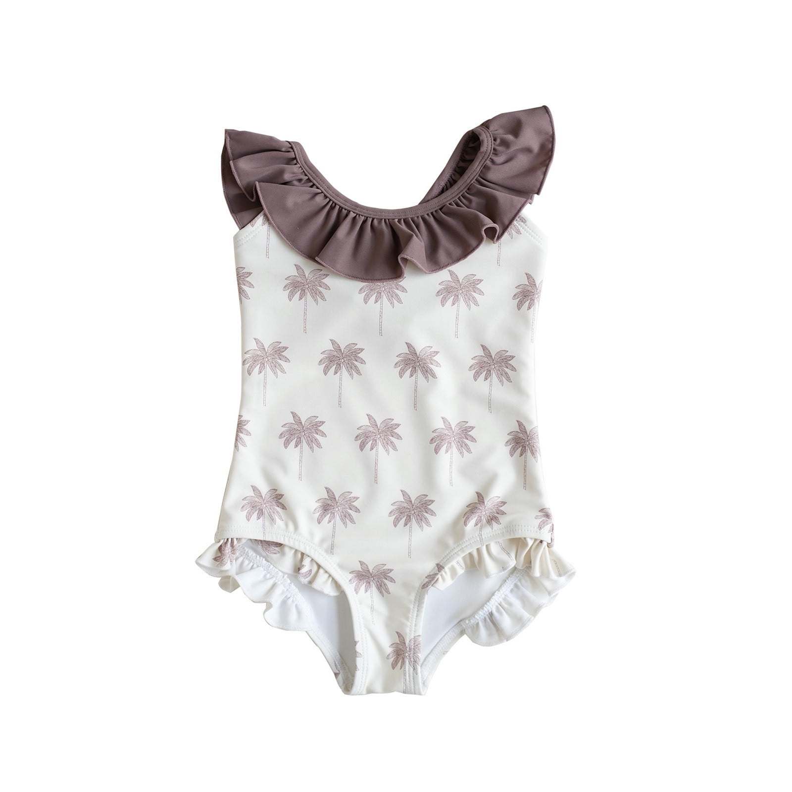 WhouRiu Girls Swimwear Floral Graphic Ruffle Sleeveless Bikini Children ...