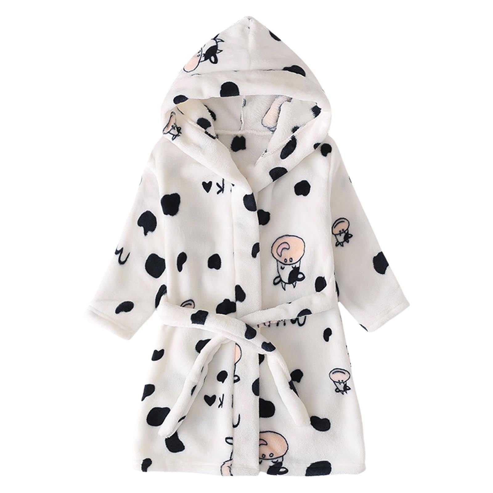 WhouRiu Little Boys Bathrobe Long Sleeve Facecloth Cartoon Hooded Robe ...