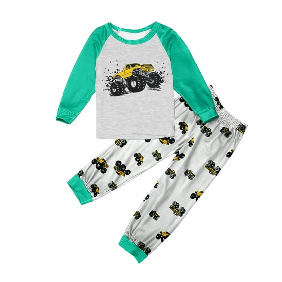 WhouRiu Little Boys Outfit Set Cartoon Car Long Sleeve Tshirt Trousers ...