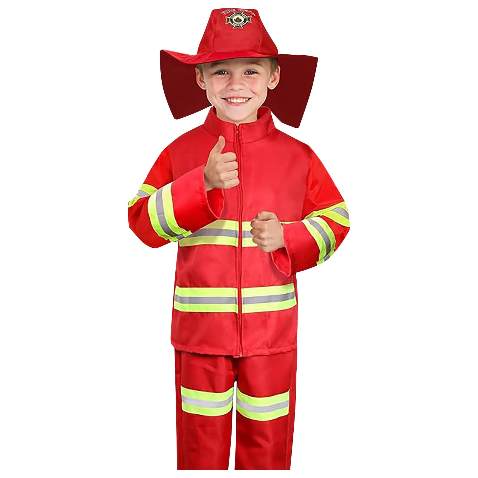 WhouRiu Little Boys' Outfits Fireman Role Play Long Sleeve Jacket ...