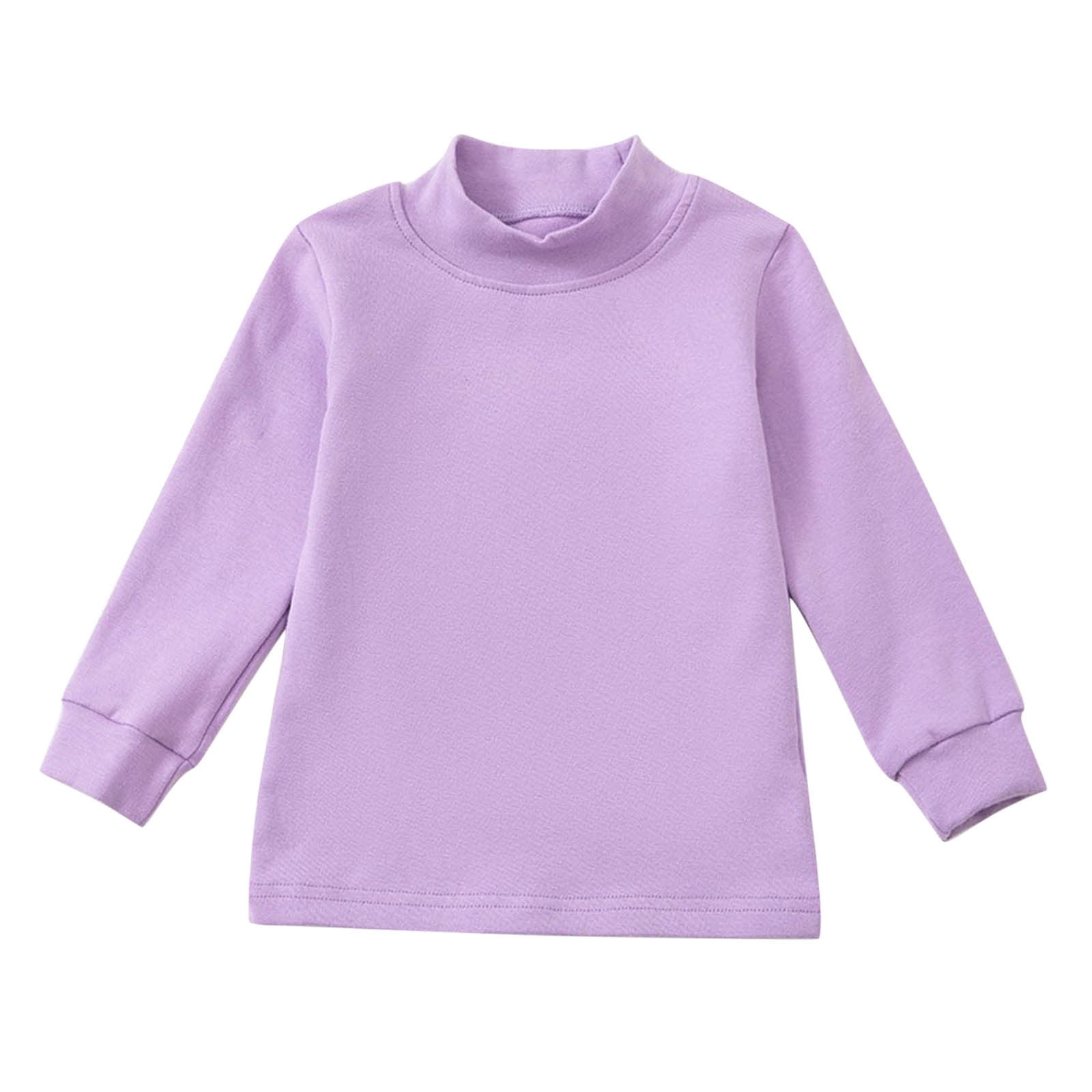 WhouRiu Little Girls T-Shirts High Collar Long Sleeve T Shirt Child ...