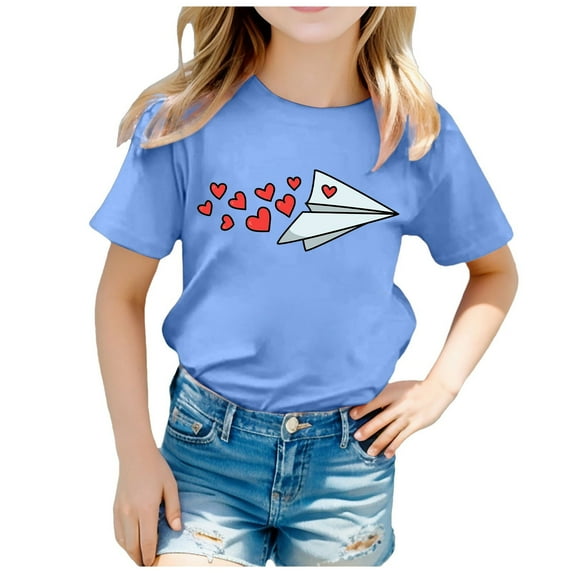 WhouRiu T Shirt for Toddler Girls Valentine's Day Graphic Short Sleeve ...