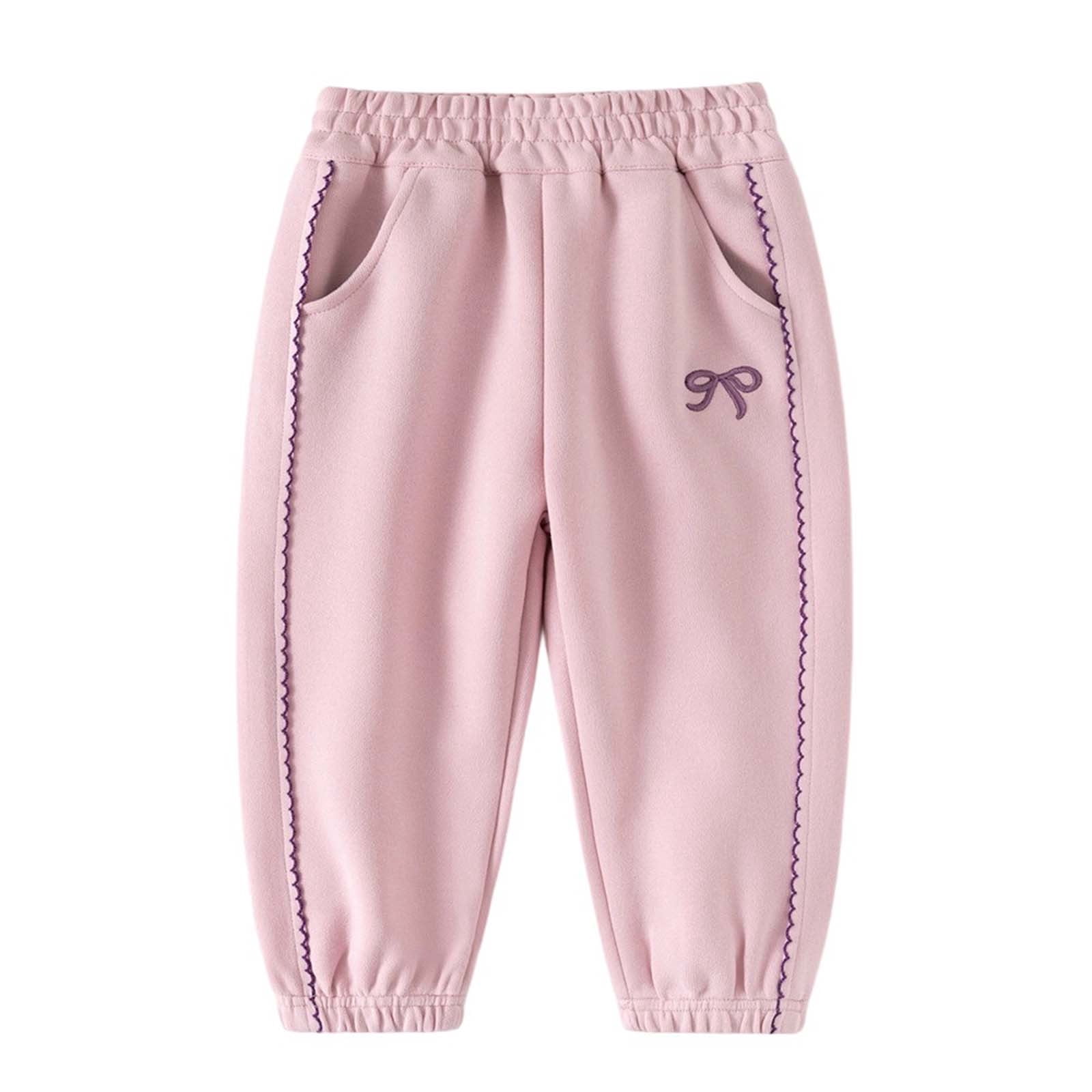 WhouRiu Toddler Girls Pants Fashion Bow Emboridery Elastic Waist ...