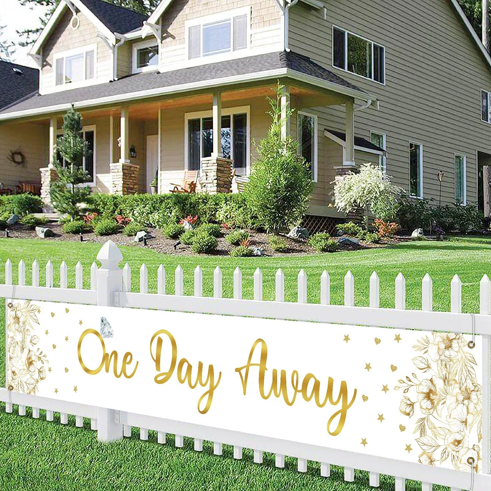 Whpct Gold Romantic Banner For Wedding Rehearsal Dinner Party, 9.8Ft X ...