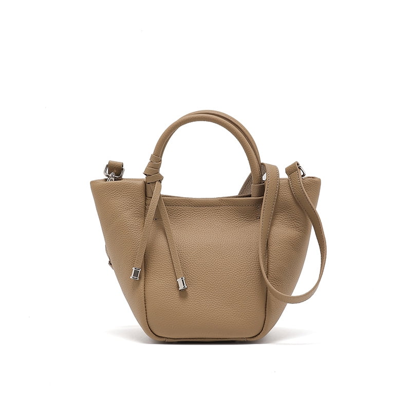 Whudwhu 2025 Genuine Top-Grain Leather Bucket Bag for Women, Chic ...