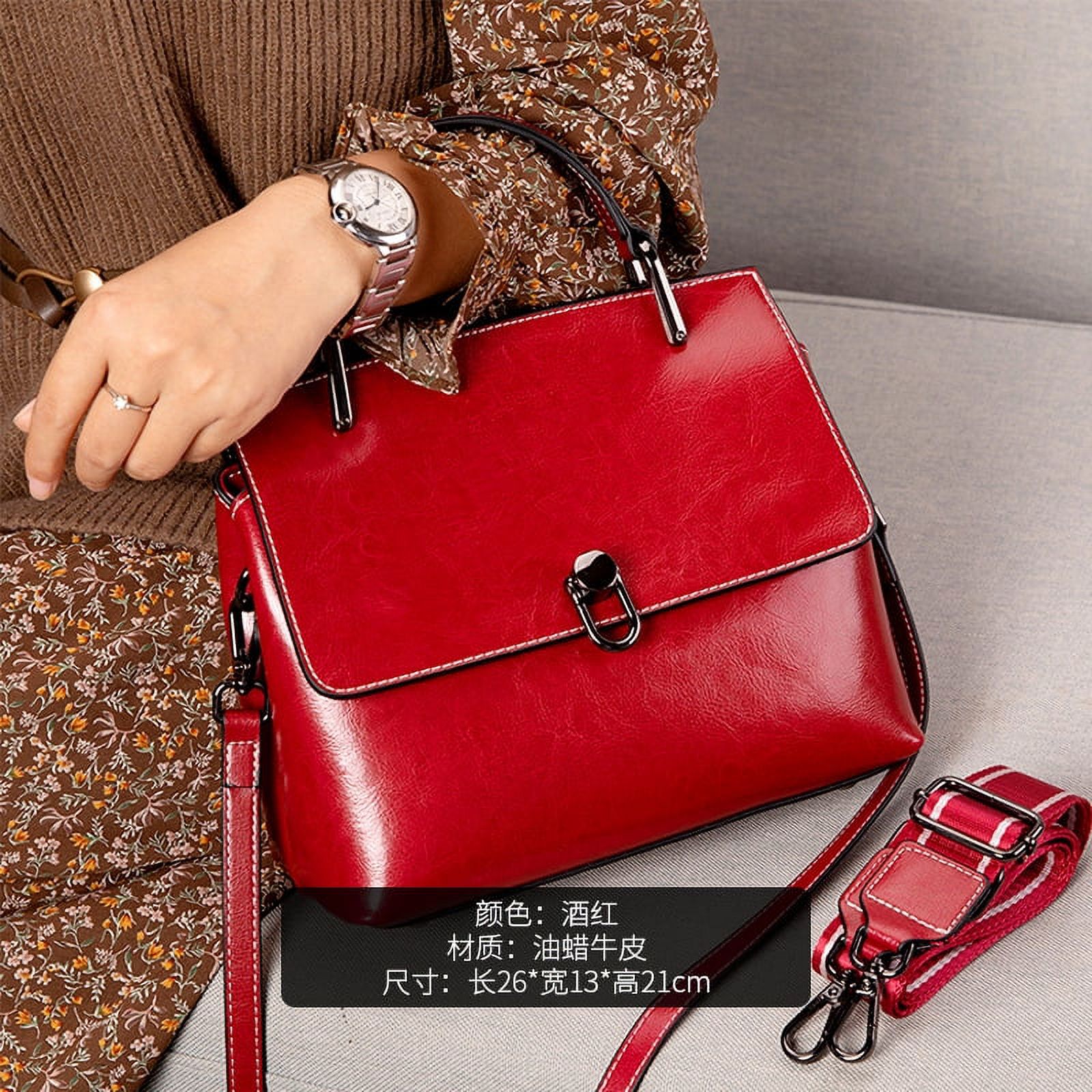 Whudwhu 2025 New Genuine Leather Shell Bag for Women, Oil-Wax Cowhide ...
