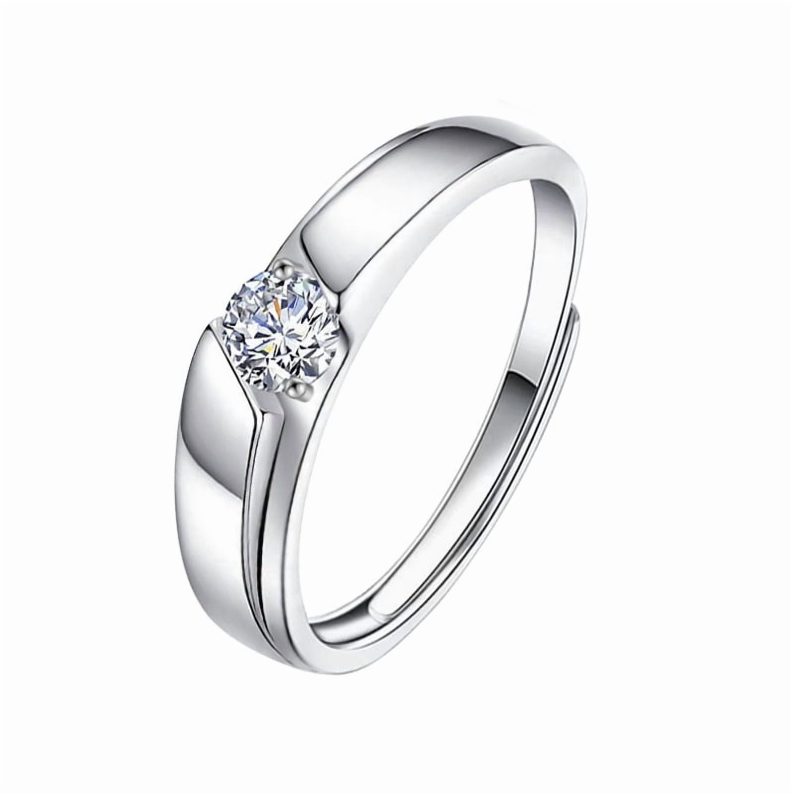 Whudwhu Moissanite Ring in Silver Heart Design, Stylish Couple's ...