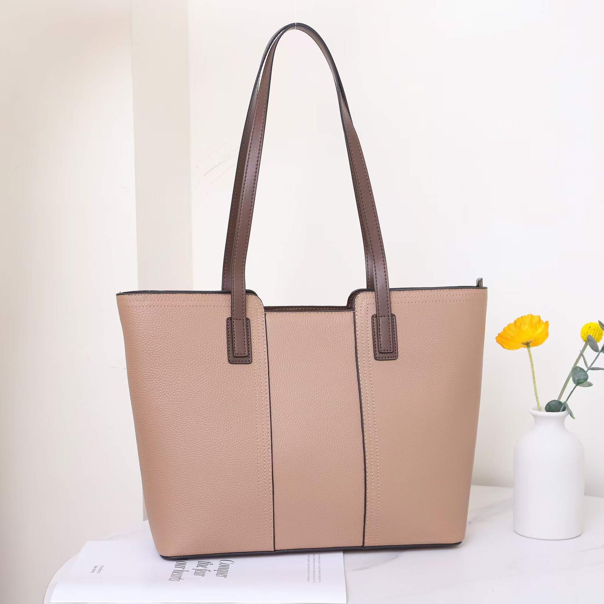 Whudwhu Premium Leather Tote Bag Women's 2025 New Large Capacity Work ...