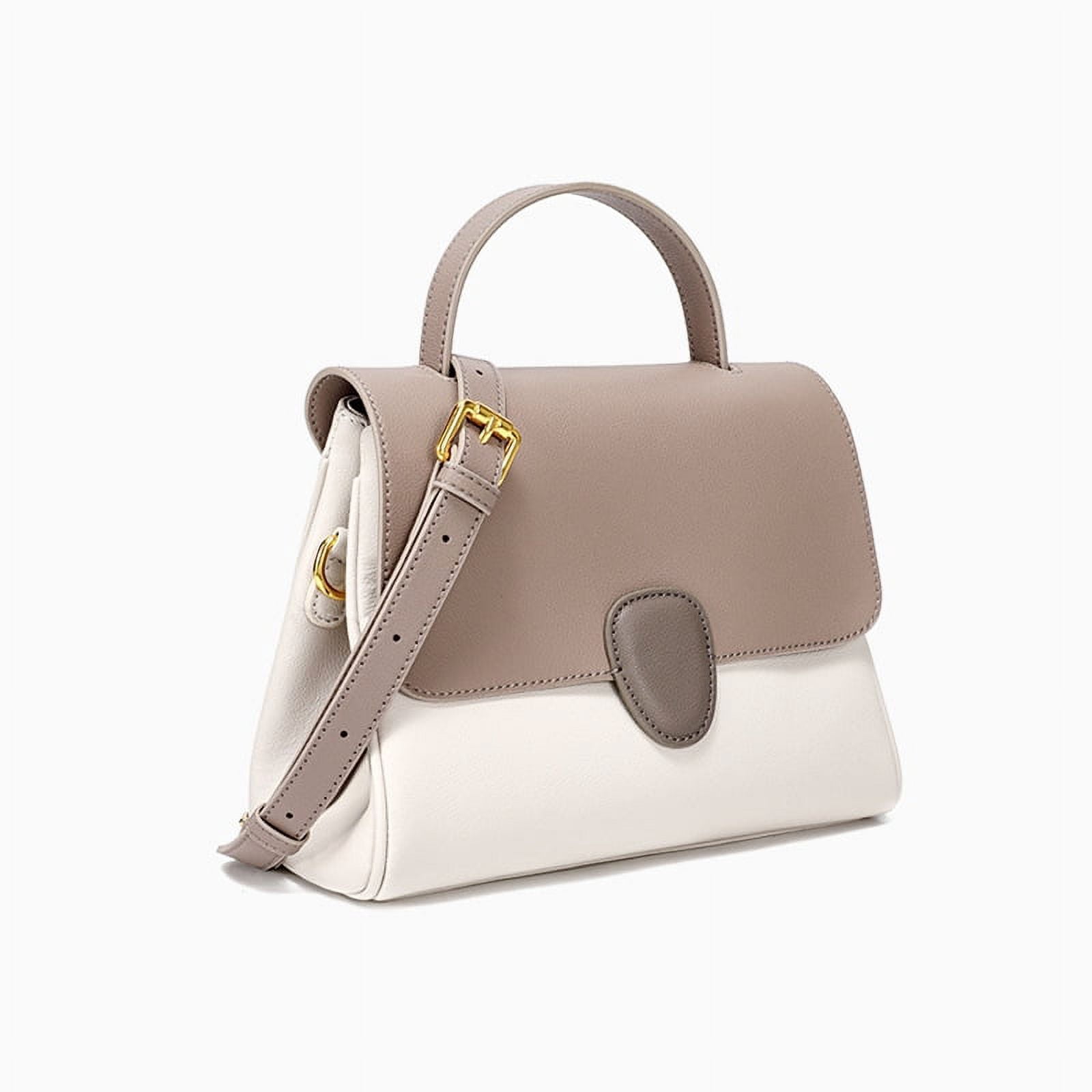 Whudwhu Two-Tone Leather Tote Bag Women's 2025 New Shoulder Purse ...