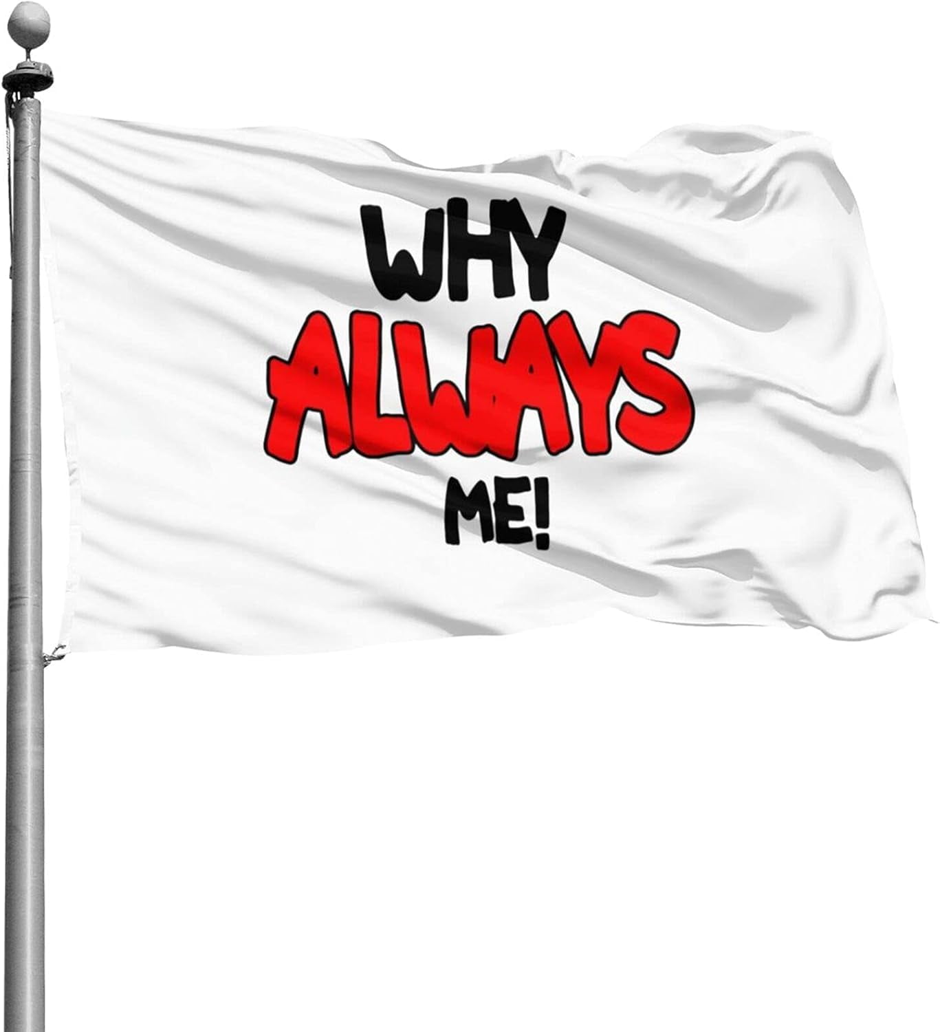 Why Always Me Slogan 4x6 Ft Outdoor Banner House Courtyard Garden Decor ...