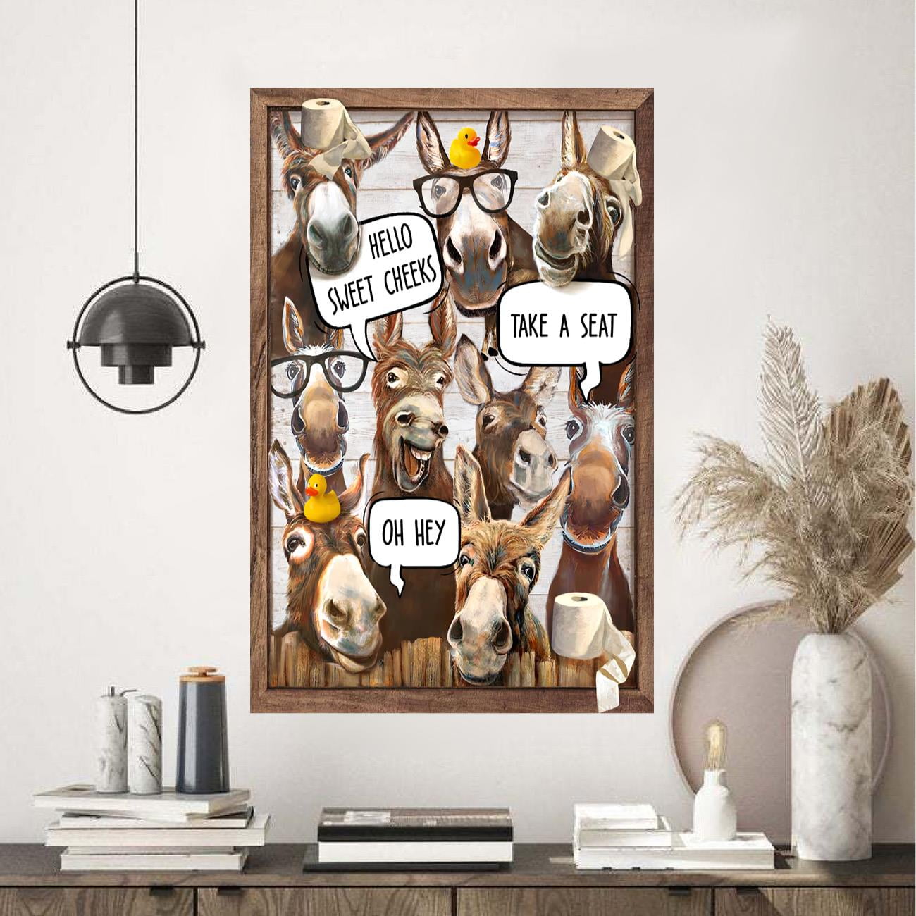 Why Hello Sweet Cheeks Donkey Take A Seat Funny Poster 16 x 24 Inch ...