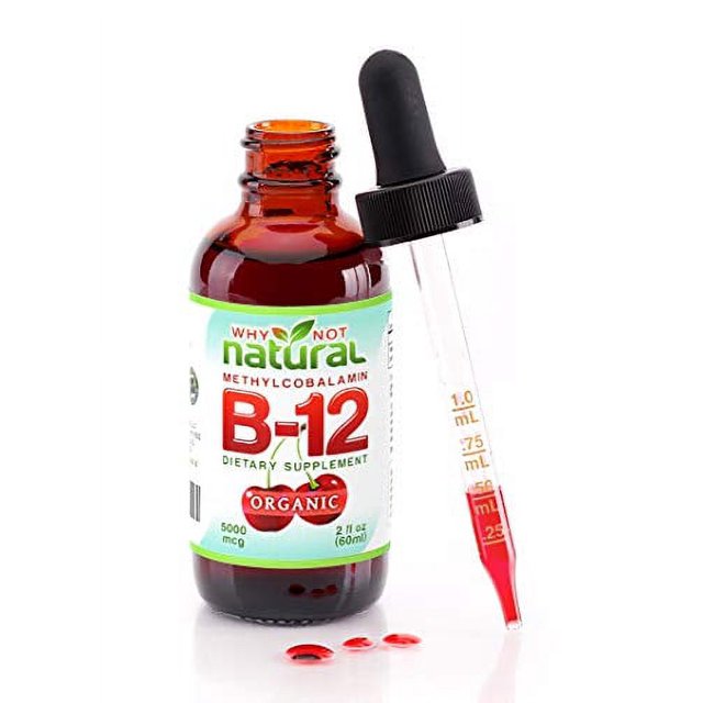 Why Not Natural Organic B12 Liquid Drops, 5000mcg per serving - Walmart.com