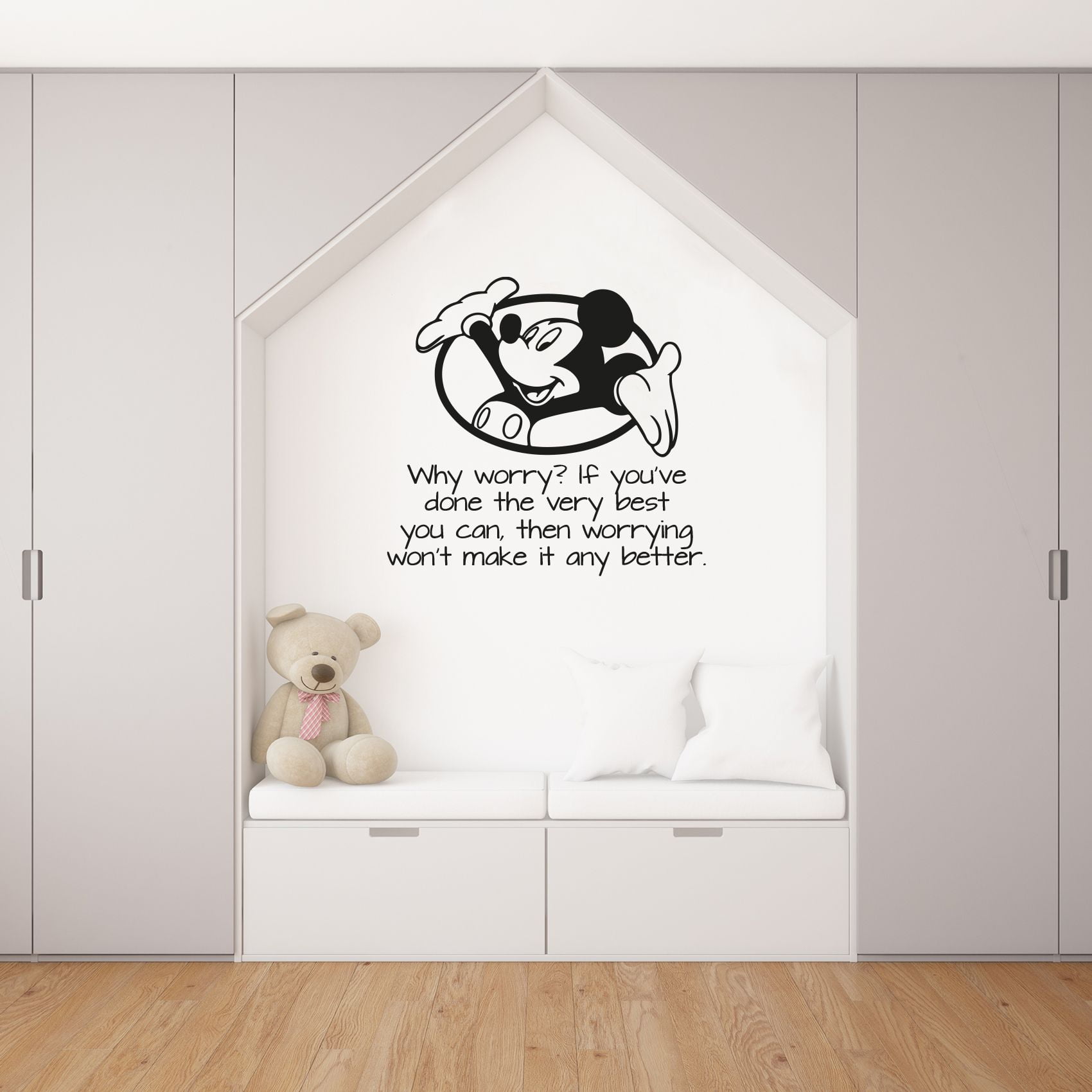Why Worry Mickey Mouse Quote Disney Cartoon Quotes Wall Sticker Art ...