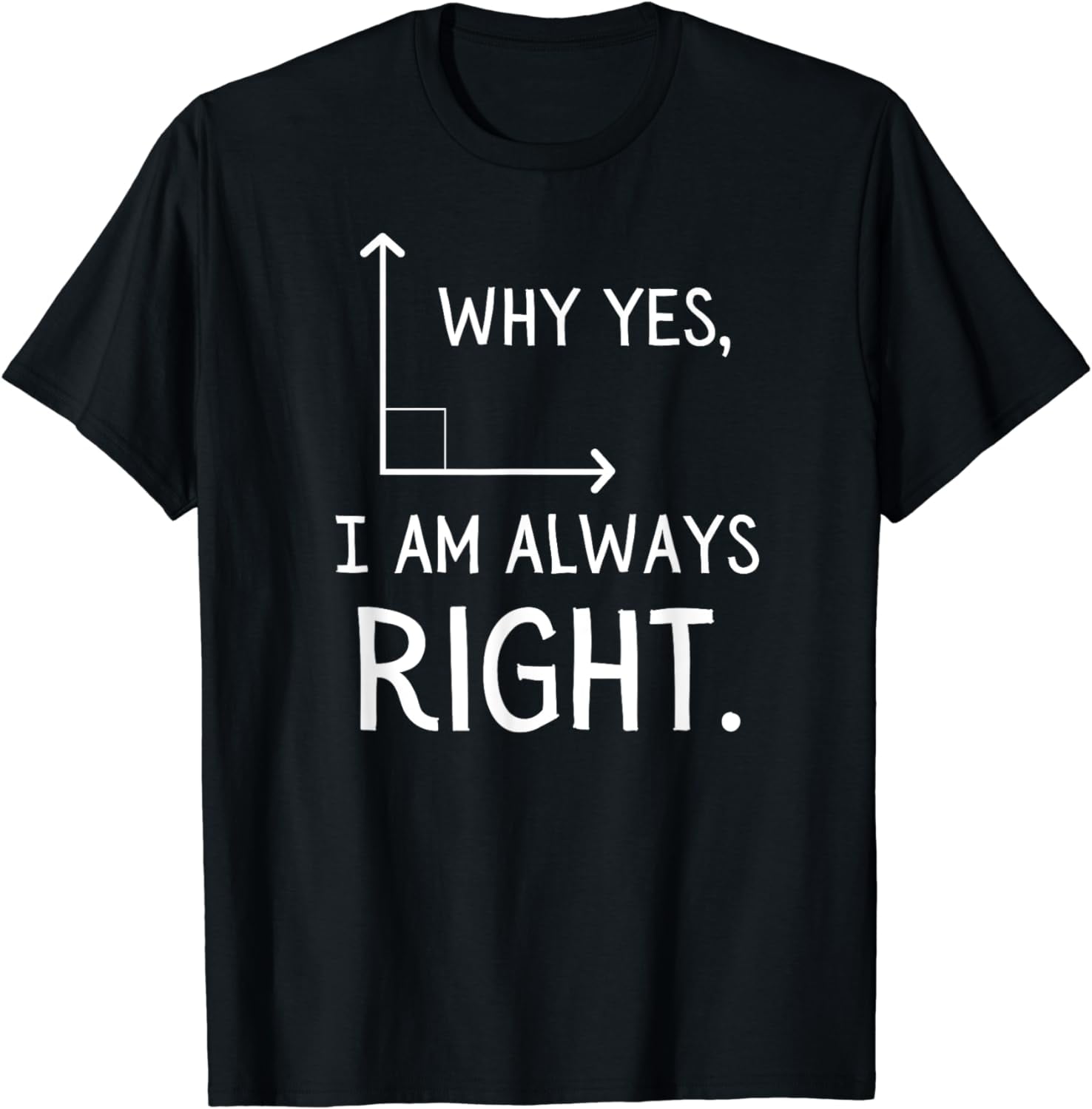 Why Yes, I Am Always Right Funny Geometry Pun T-Shirt - Walmart.com