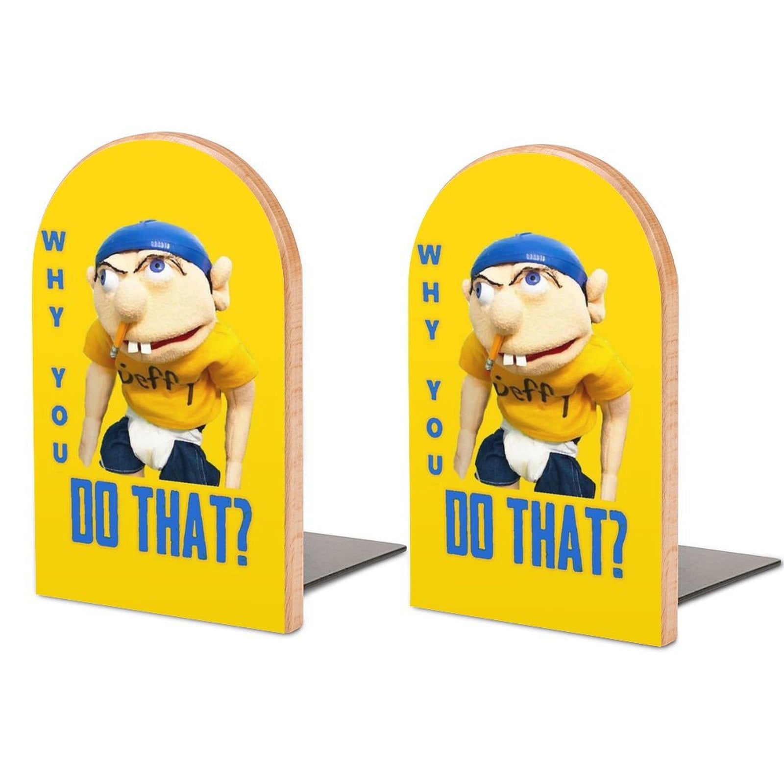 Why You Do That SML Movie Jeffy Bookends Wood Book Divider Decorative ...