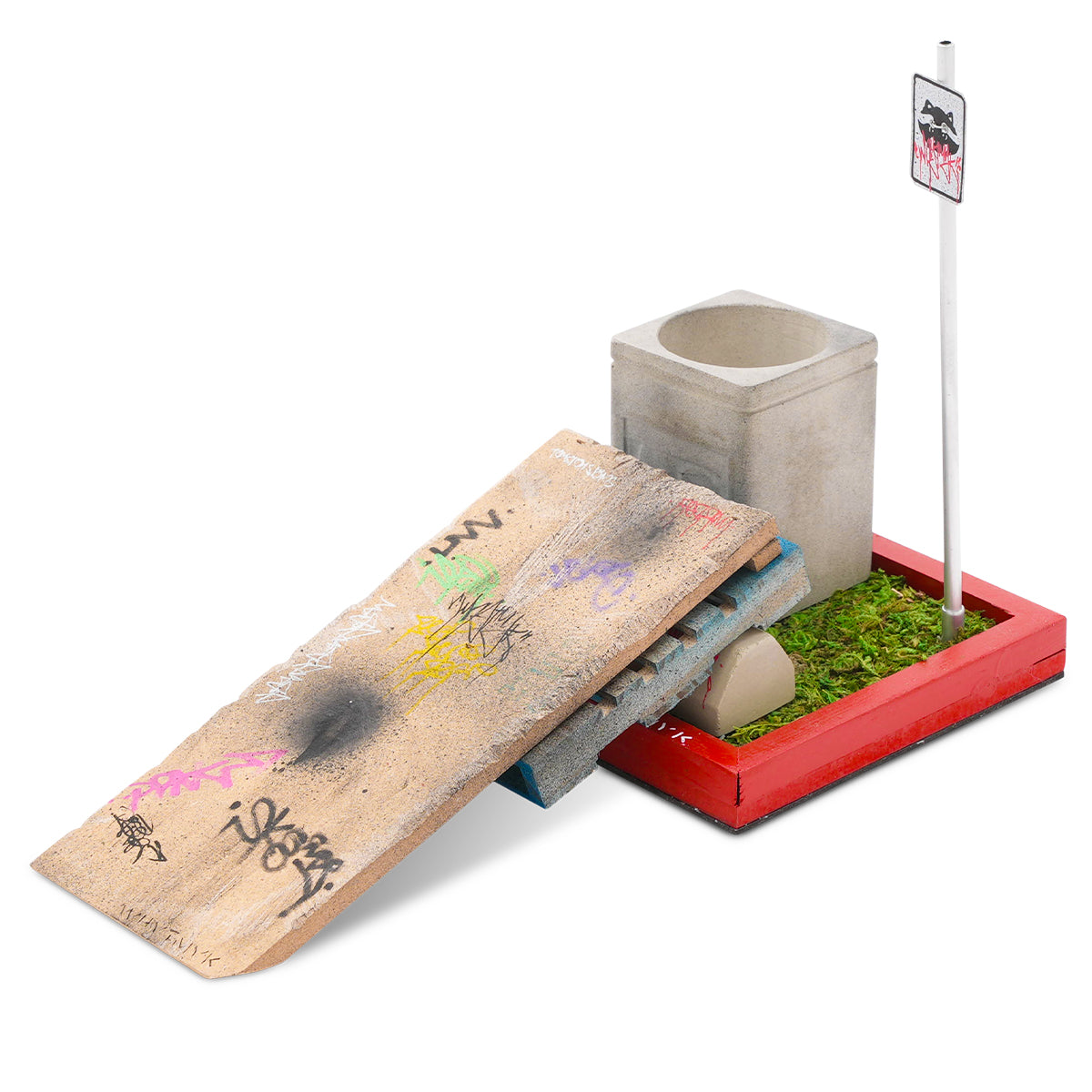 WhytMykConcrete Fingerboard Ramp - Trash Panda Corner - Walmart.com