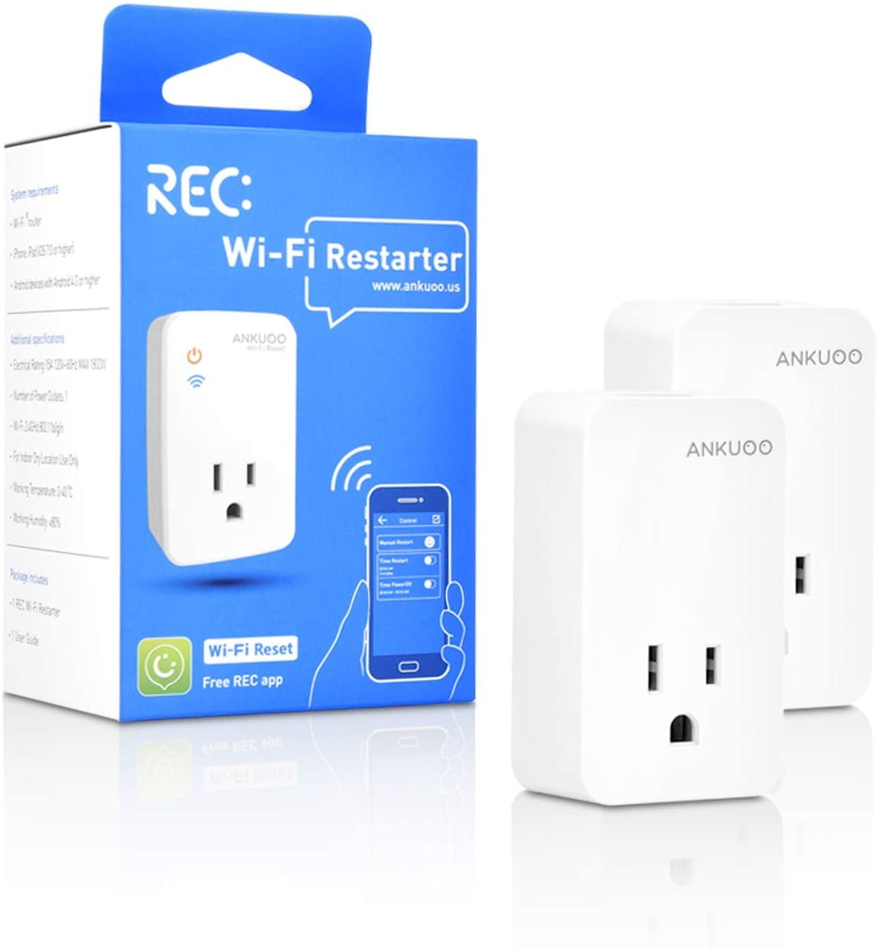 Wi-Fi Router Reset 2 Pack, Smart Plug Auto Monitor and Restart Wi-Fi ...