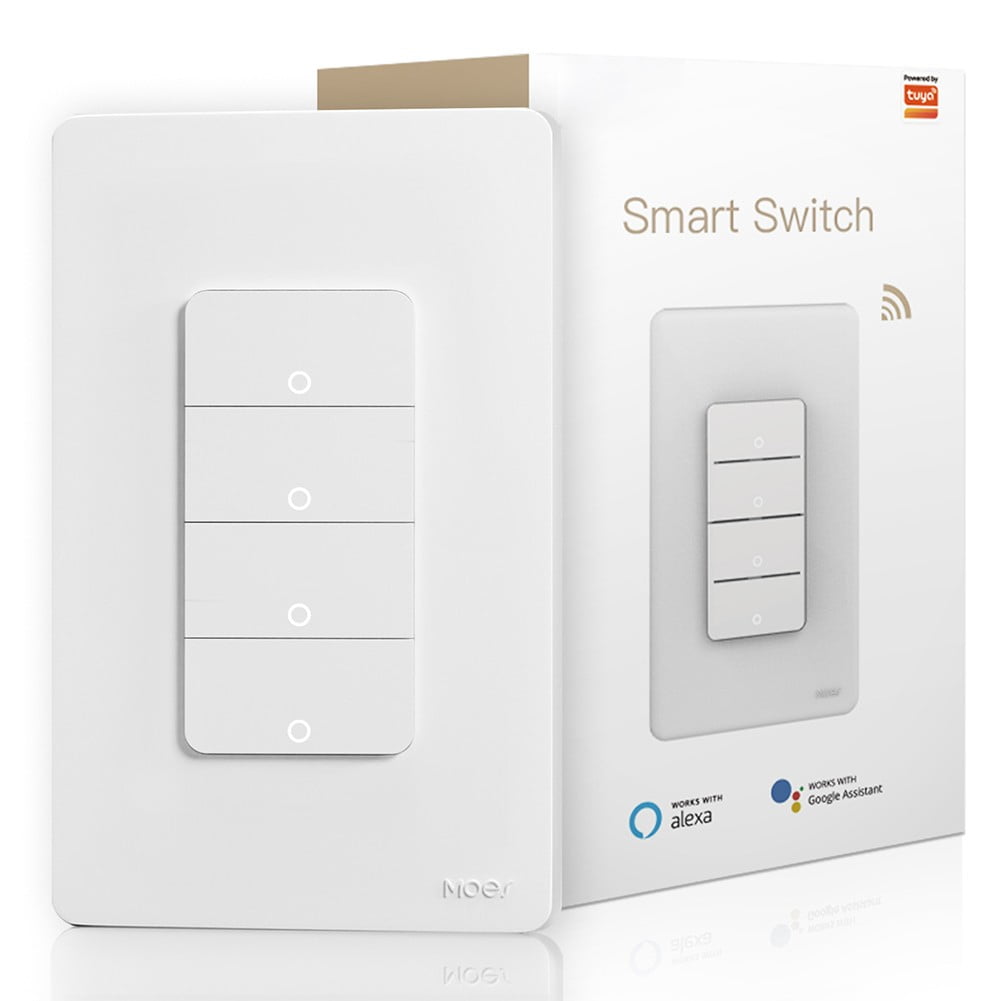 Wi-Fi Smart Us Light Switch Single Pole Push Button Wall Switch For For ...