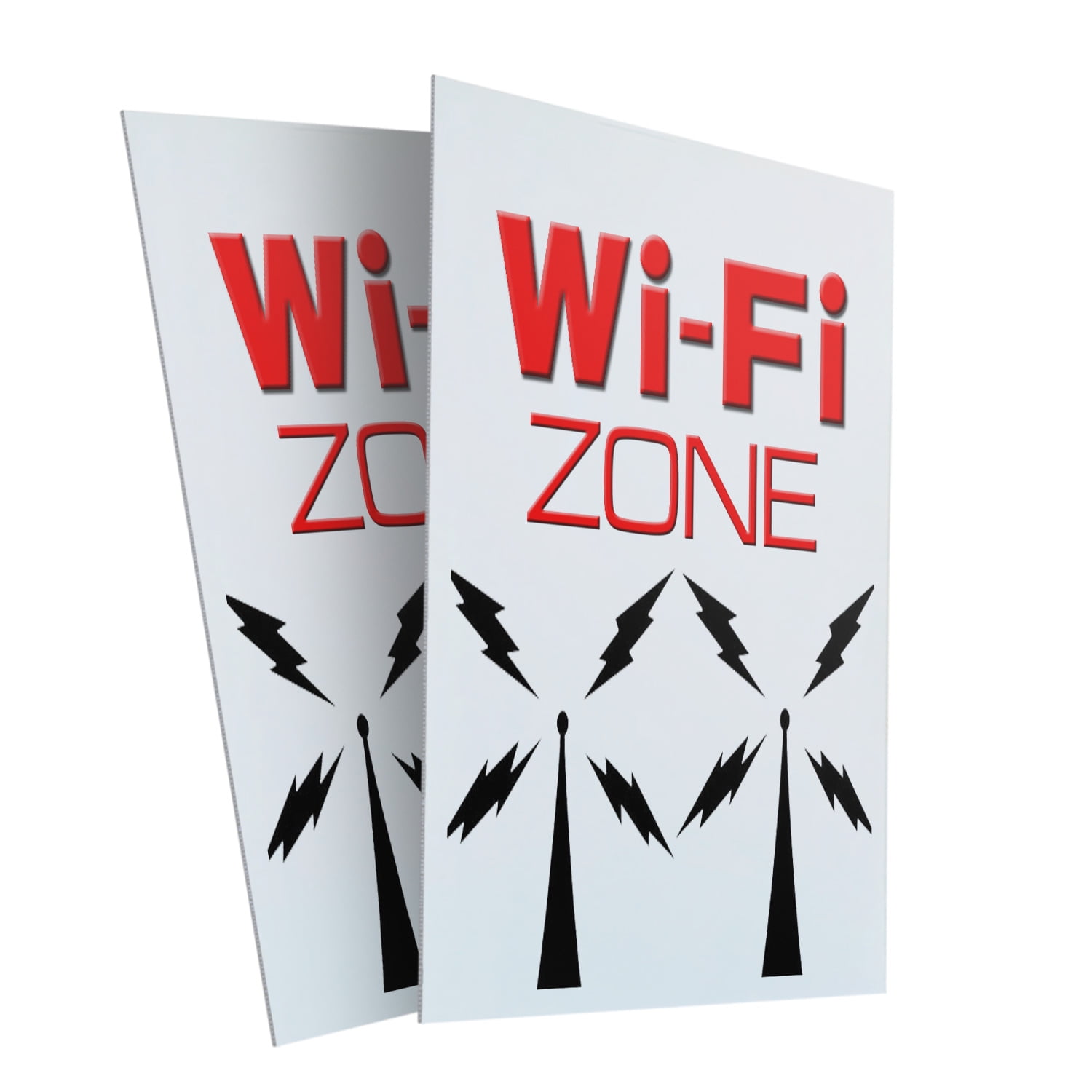 Wi-fi Zone (2-PACK) 24" x 36" Plastic Signs | Sign Insert 4mm ...