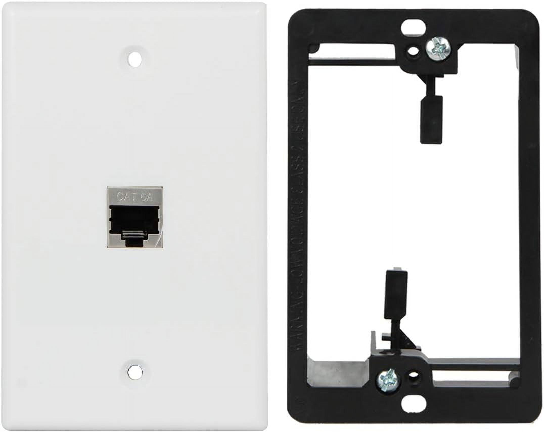 Wi4You Cat6 Wall Plate 1 Port RJ45 Wall Plate White with Low Voltage ...