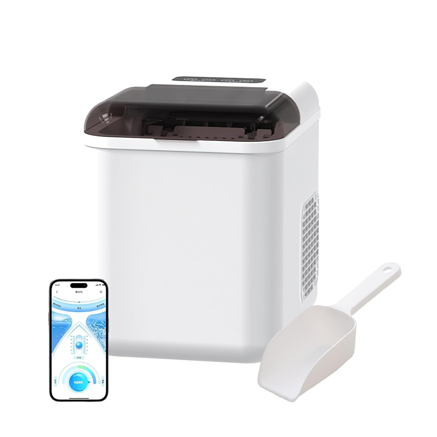 WiFI Smart Ice Maker Machine,9 Ice Cubes in 6 Mins,Tank Storage 1.3L ...