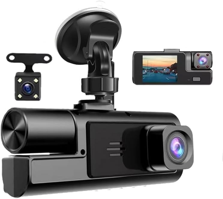 WiFi 1080P 3Channel Dash Camera for Car Front and Rear Inside Dashcam ...
