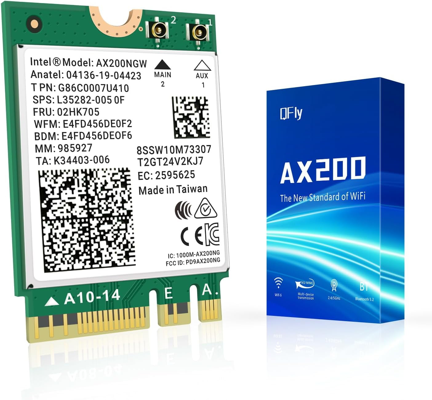 WiFi 6 Card AX200NGW Wireless Network Card 2.4GHz 5GHz MU-MIMO Wi-Fi 6 ...