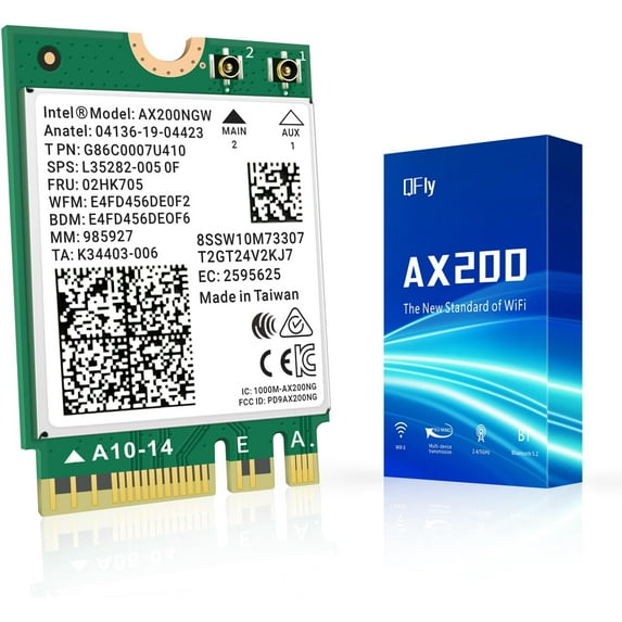 WiFi 6 Card AX200NGW Wireless Network Card 2.4GHz 5GHz MU-MIMO Wi-Fi 6 ...