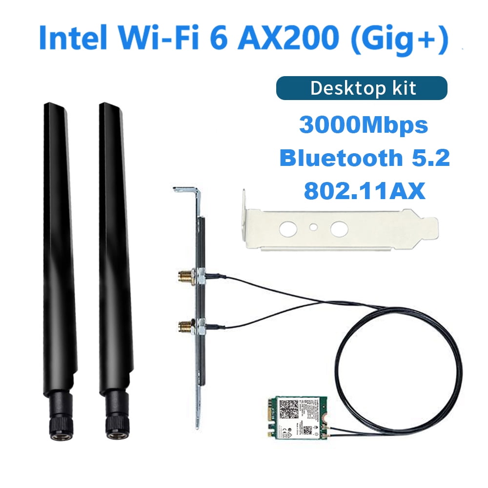 WiFi 6 Dual band 3000Mbps AX200 Card M.2 Desktop Kit 2.4G/5G Bluetooth ...