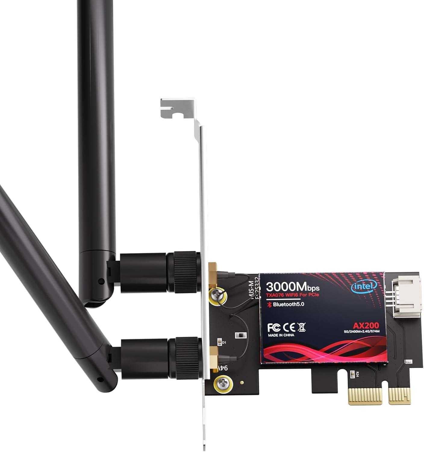 WiFi 6 PCIe Card for Gaming PC with Bluetooth 5.2 3000Mbps Ultra-Low ...