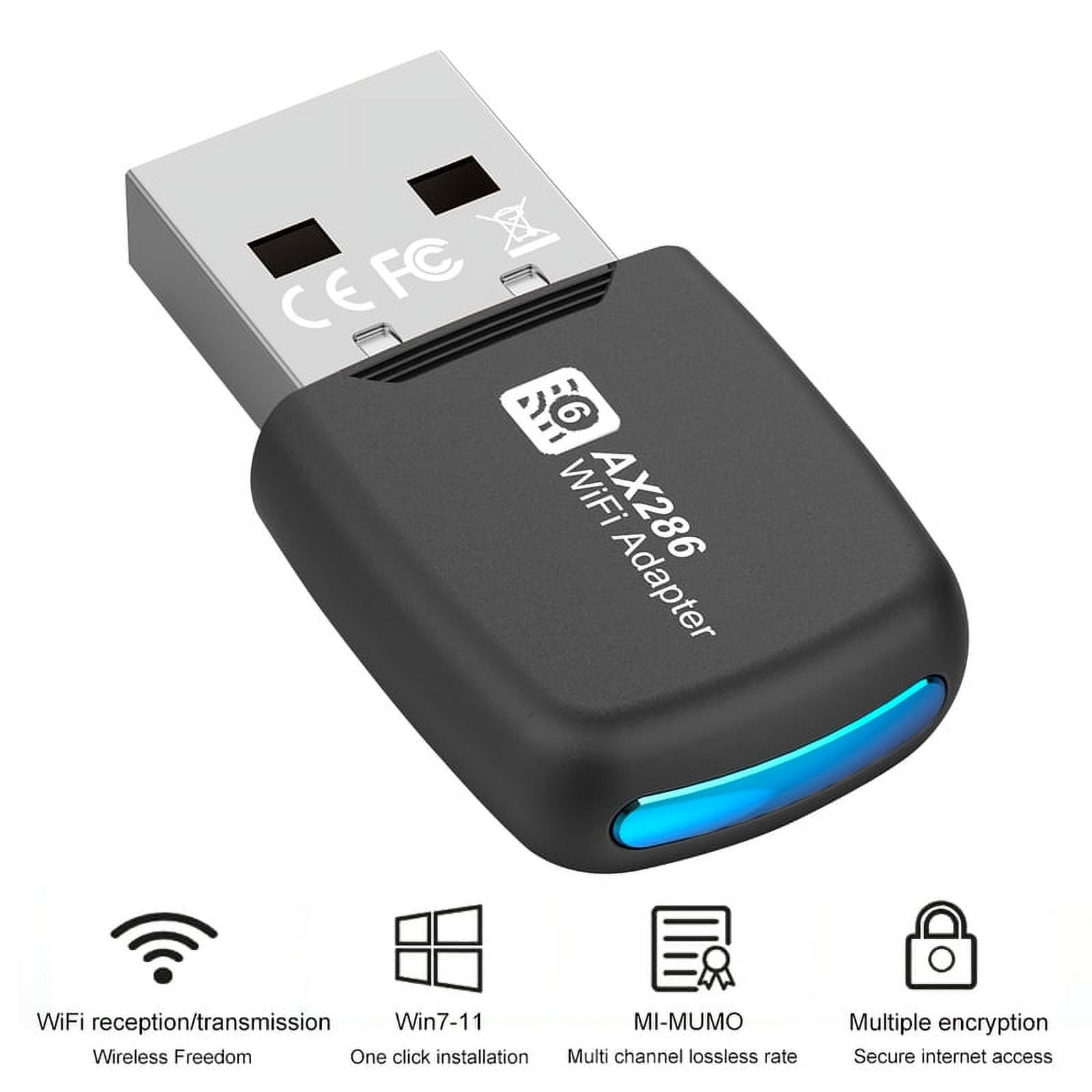 WiFi 6 USB dongle wireless network receiver Driver free WiFi LAN ...