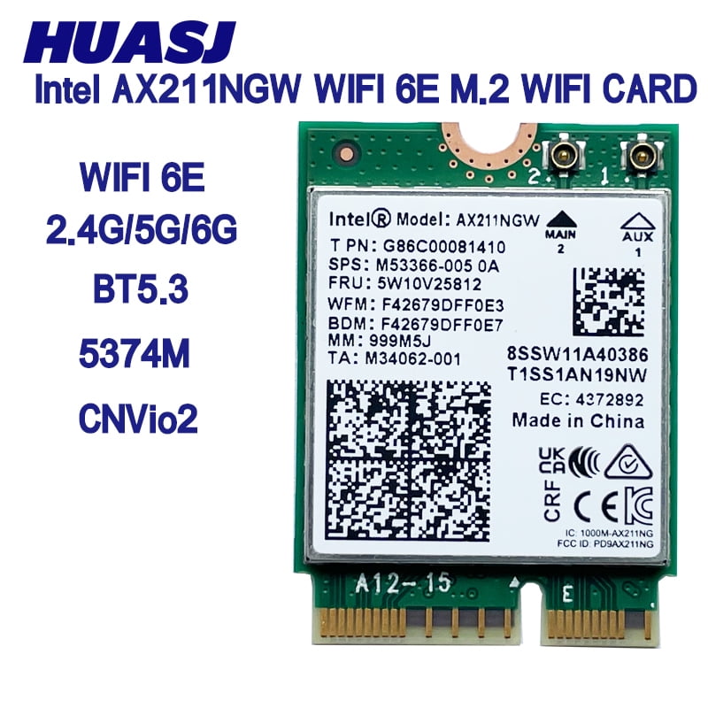 Wifi 6e 5374mbps Intel Ax211 Cnvio2 M 2 Wifi Wireless Card Bluetooth 5