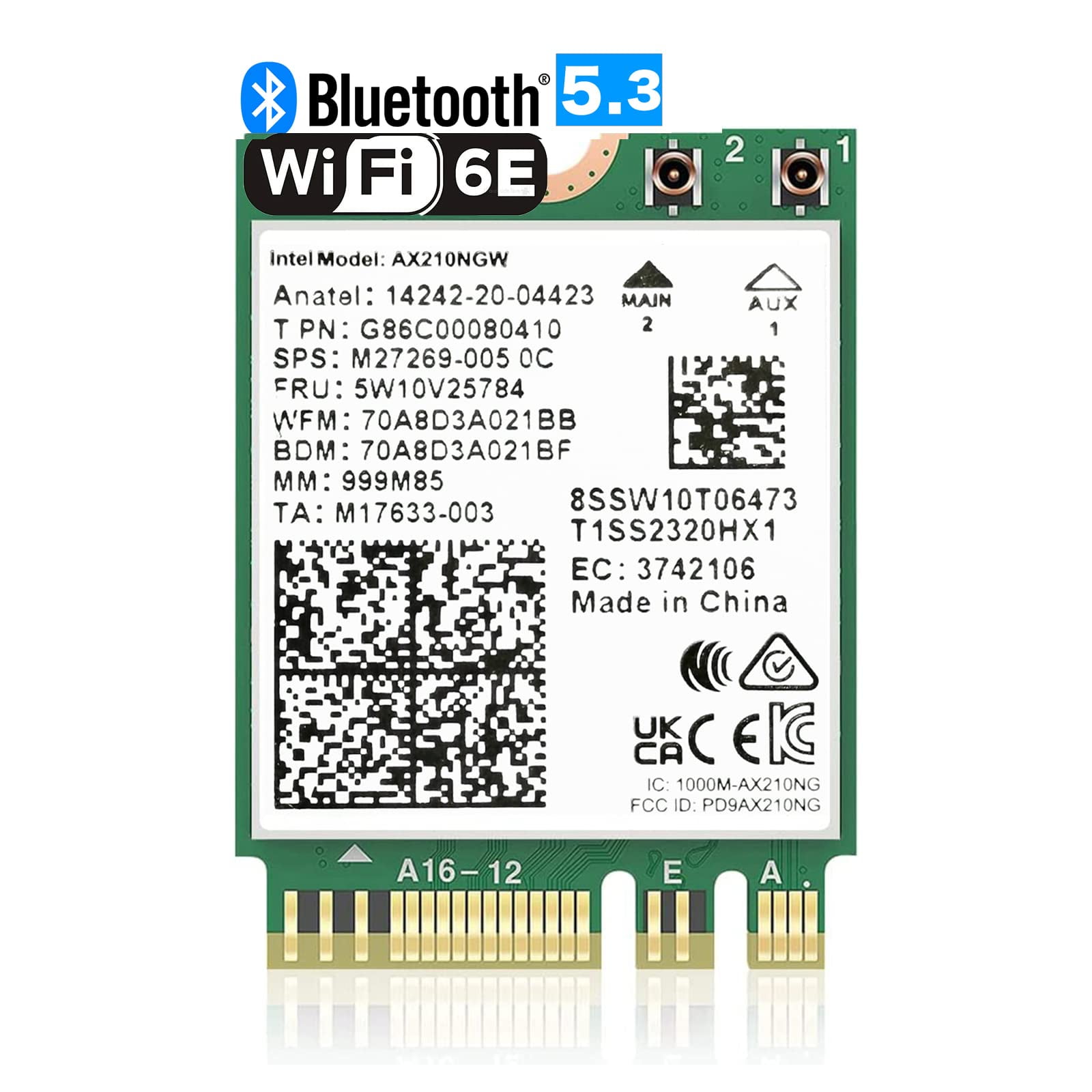 WiFi 6E AX210 NGW KEF16 Wireless Card M.2 2230/NGFF WiFi 6E Laptop ...