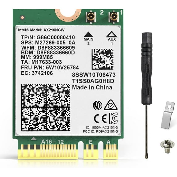 WiFi 6E AX210 NGW Wireless Card, Laptop Network Adapter with Bluetooth ...