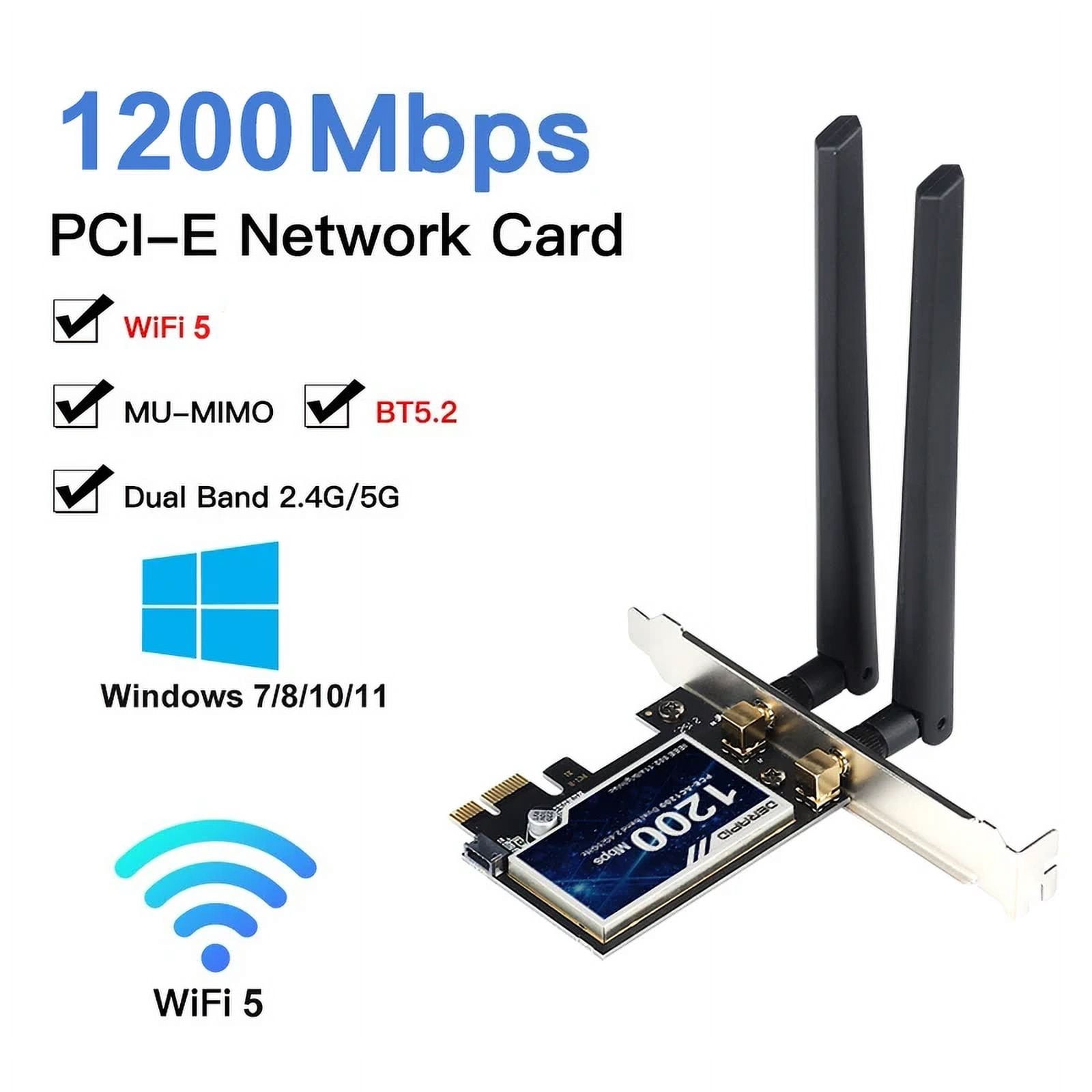 WiFi 6e 5400mbps tri band 2.4g/5g/6GHz wireless PCIe adapter compatible ...